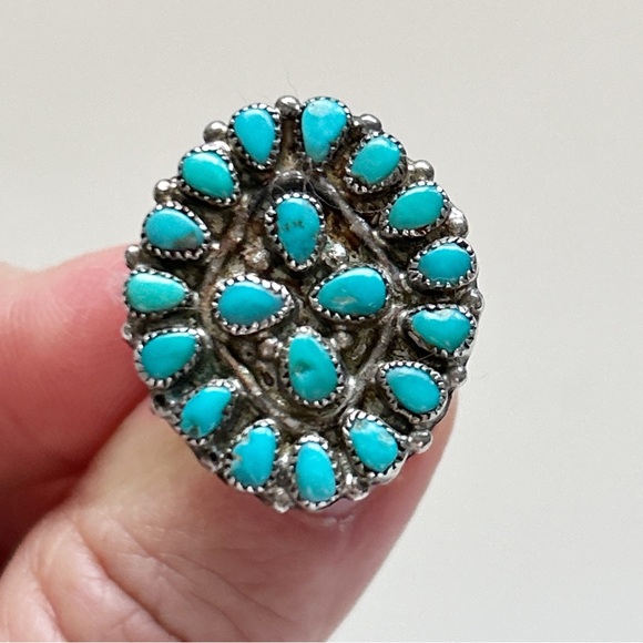 Vintage | Jewelry | Vintage Southwestern Turquoise Cluster Sterling ...